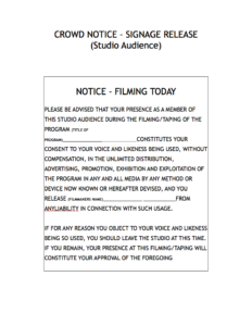 Crowd Notice Audience Signage - 2 Pop