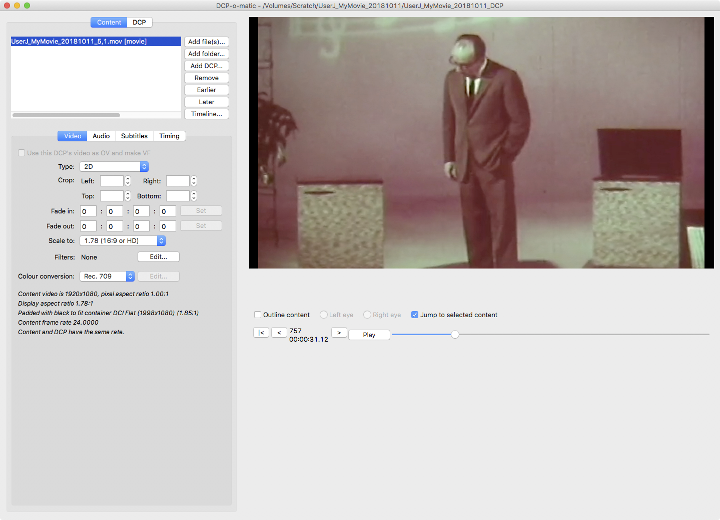 DCP Creation with DCP-o-matic - 2 Pop