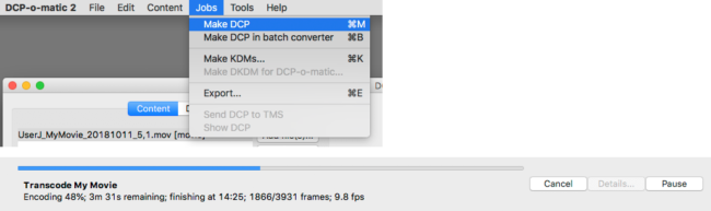 DCP Creation with DCP-o-matic - 2 Pop