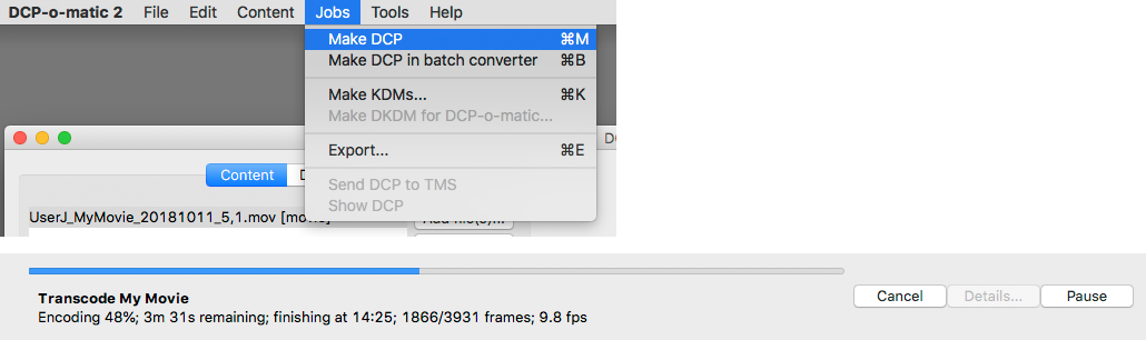 DCP Creation with DCP-o-matic - 2 Pop