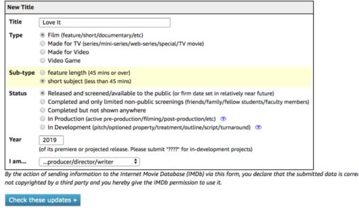 Adding Your Film to IMDB - 2 Pop